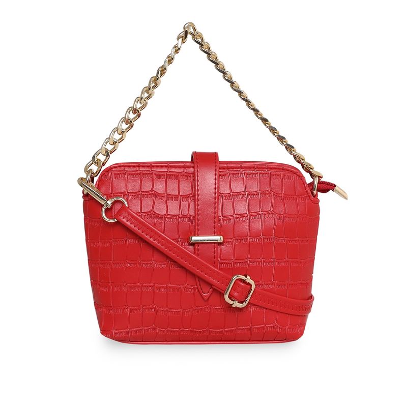 Buy ESBEDA Red Croco Textured Mini Sling Bag for Women (M) Online