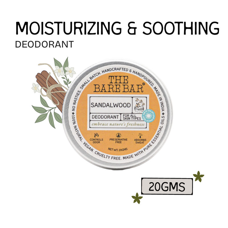 Buy The Bare Bar Sandalwood Deodorant - Woody floral solid deodorant ...