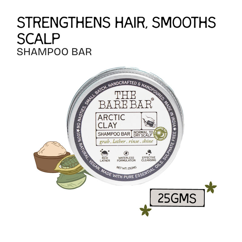 Buy The Bare Bar Arctic Clay Shampoo Bar - Detoxifies Scalp, Boosts ...