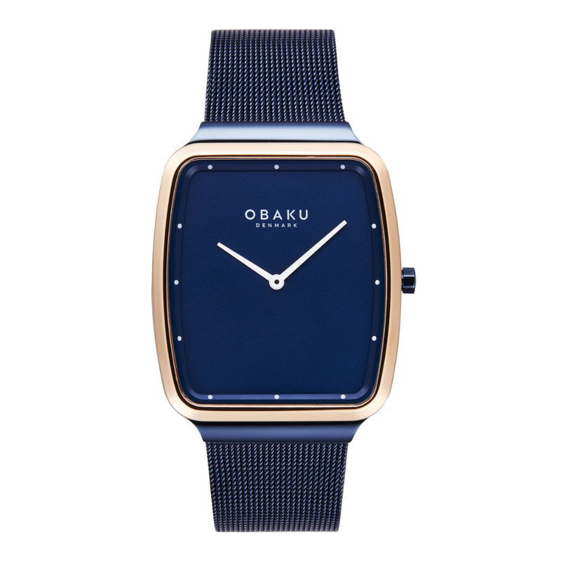 Buy Obaku Tern Lille Quartz Blue Slim case 4.8 mm Rectangle Dial Mens ...