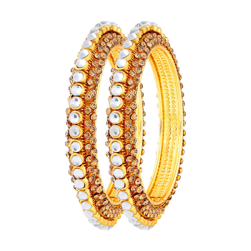 Buy Asmitta Traditional Gold Toned Set Of 2 Bangles Online Buy Asmitta Traditional Gold Toned Set Of 2 Bangles Online
