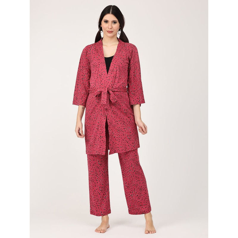 Buy The Mom Store Women Pink Shawl Lapel Maternity Robe, Maternity ...