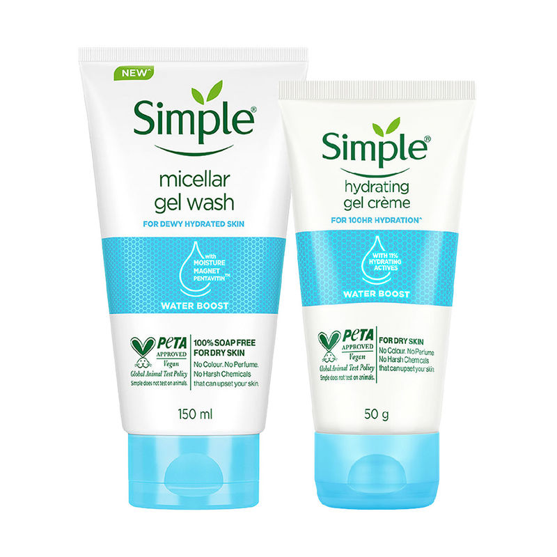 Buy Simple Water Boost Micellar Facial Wash + Hydrating Gel Creme Online