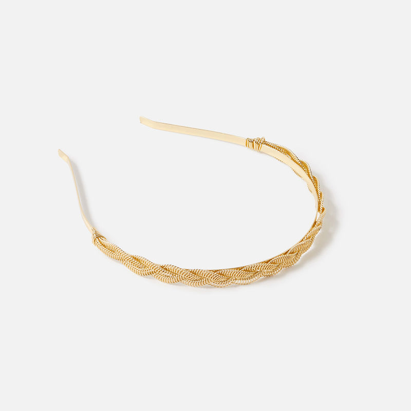 Buy Accessorize London Women's Gold Plaited Alice Hair Band Online