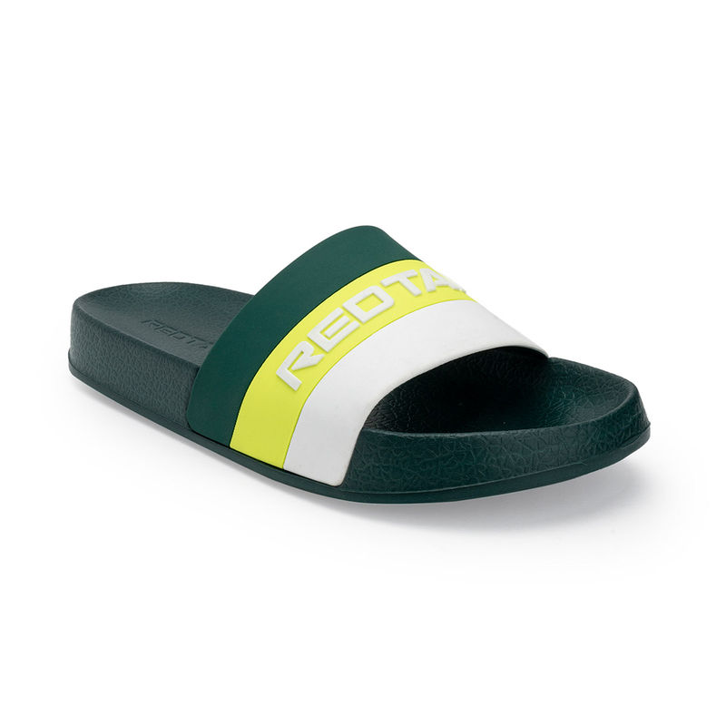 Buy Red Tape Colourblocked Green Sliders Online