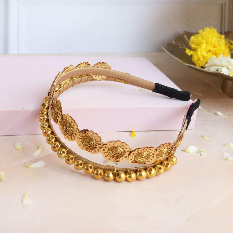 Buy Soho Boho Studio Festive Gold Double Hair Band Online