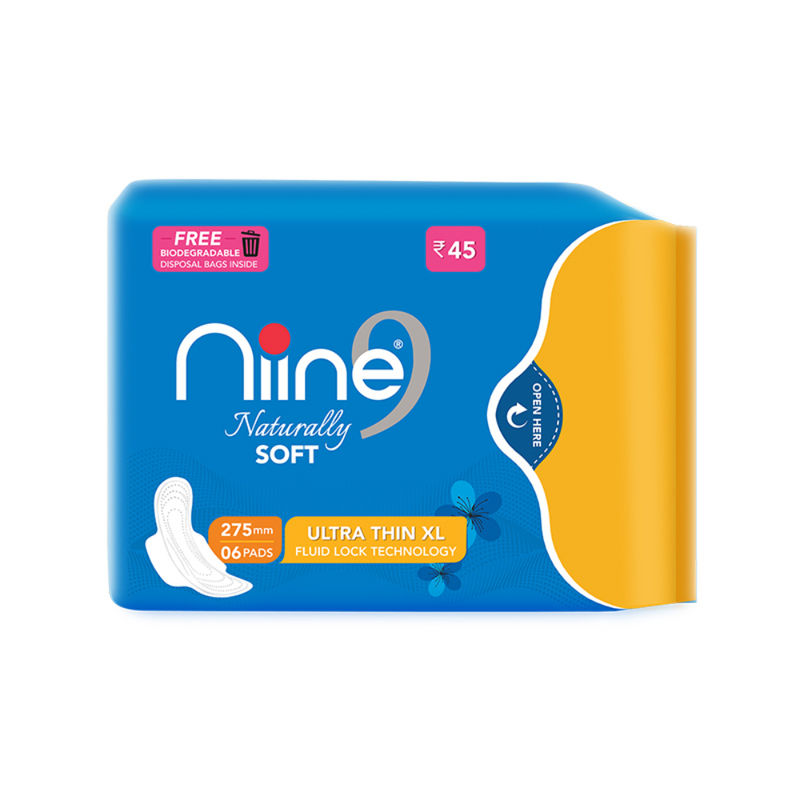 Niine Naturally Soft Sanitary Napkin Ultra Thin XL - 275mm: Buy Niine ...