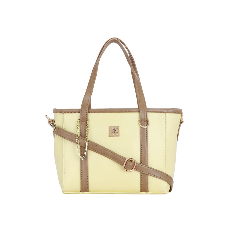 Buy Esbeda Light Yellow Color Beautiful Self Design Handbag For Women ...