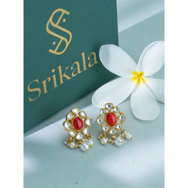 Buy Srikala Red Stone Radiance Stud Earrings Online