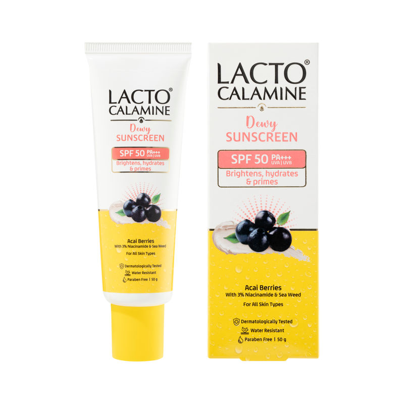 Buy Lacto Calamine Dewy Sunscreen+Primer SPF 50 PFA +++ UVA & UVB ...
