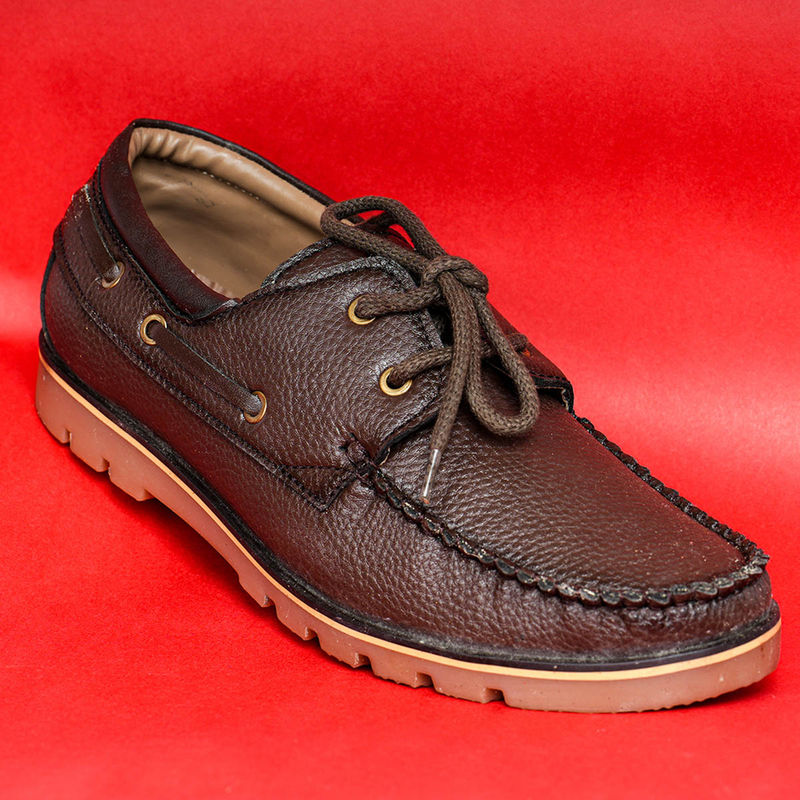 Buy BUCKAROO Xiomar Premium Vegan Leather Brown Casual Shoes For Men Online