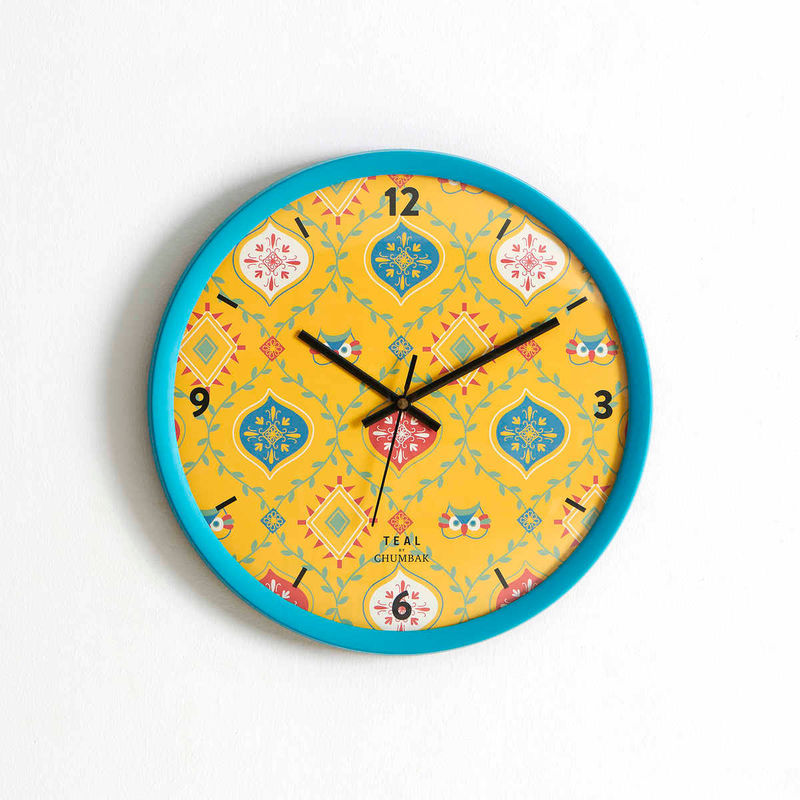 Buy Chumbak Mughal Jaali Wall Clock - Teal Rim Online