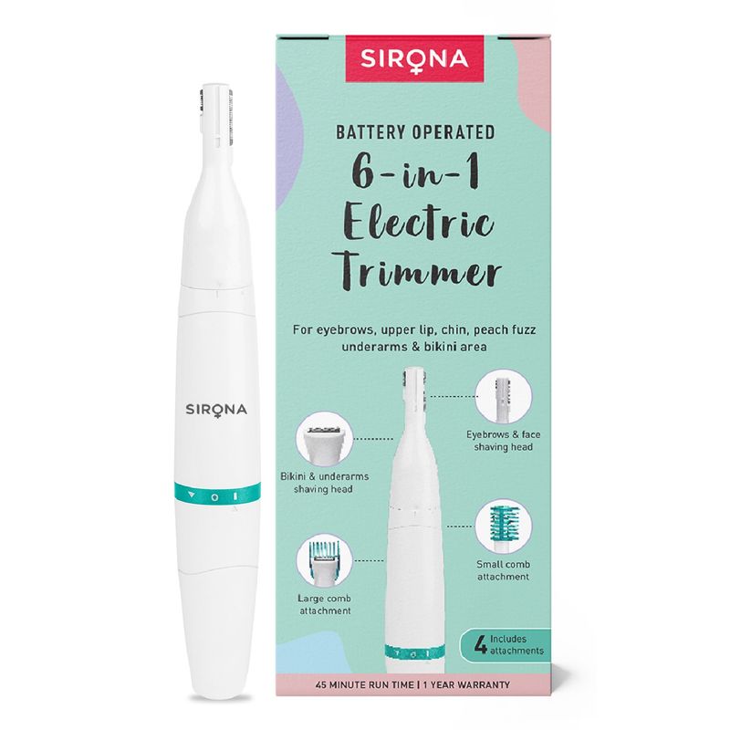 Buy Sirona Battery Powered Multi-Purpose 6-In-1 Trimmer For Eyebrow ...
