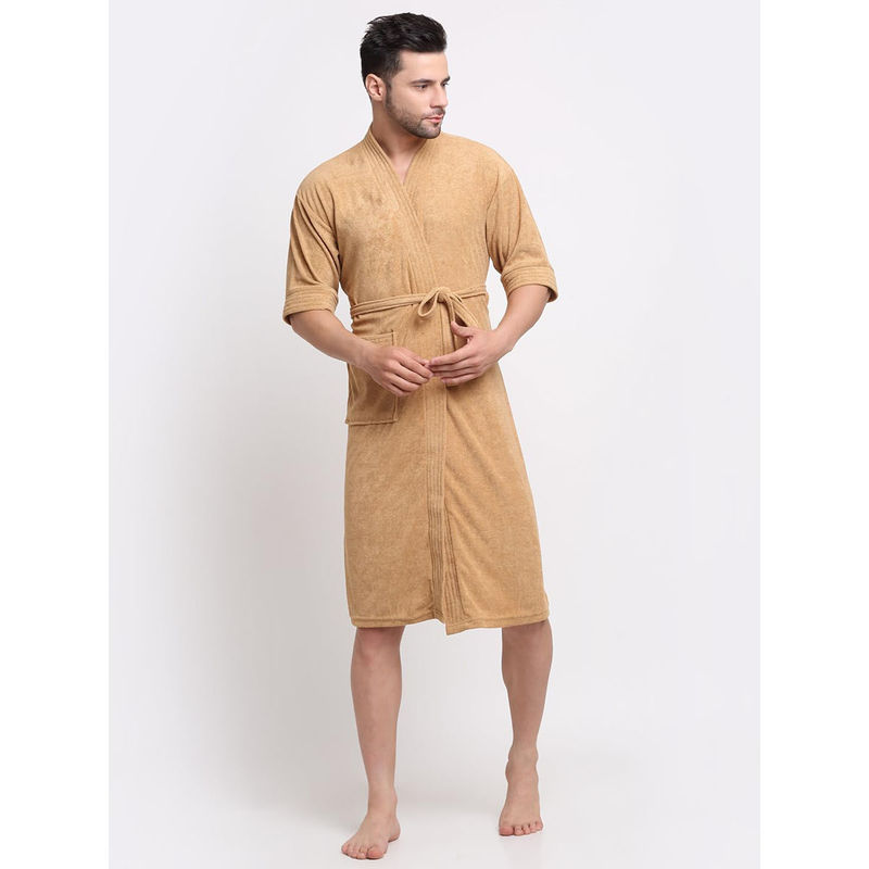 Buy Creeva Unisex Micro Terry Beige Soft and Lightweight Kimono Style ...