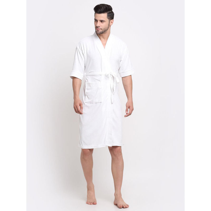 Buy Creeva Unisex Micro Terry White Soft and Lightweight Kimono Style ...