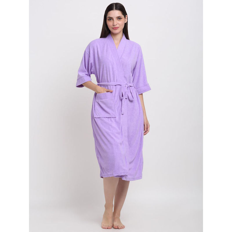 Buy Creeva Unisex Micro Terry Lilac Soft and Lightweight Kimono Style ...