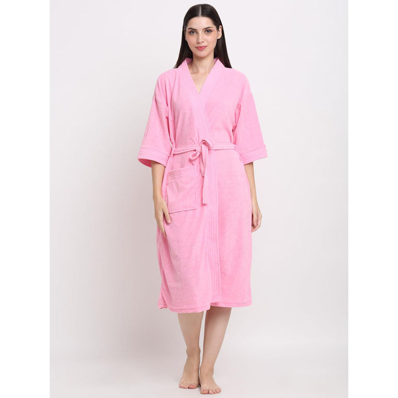 Buy Creeva Unisex Micro Terry Pink Soft and Lightweight Kimono Style ...