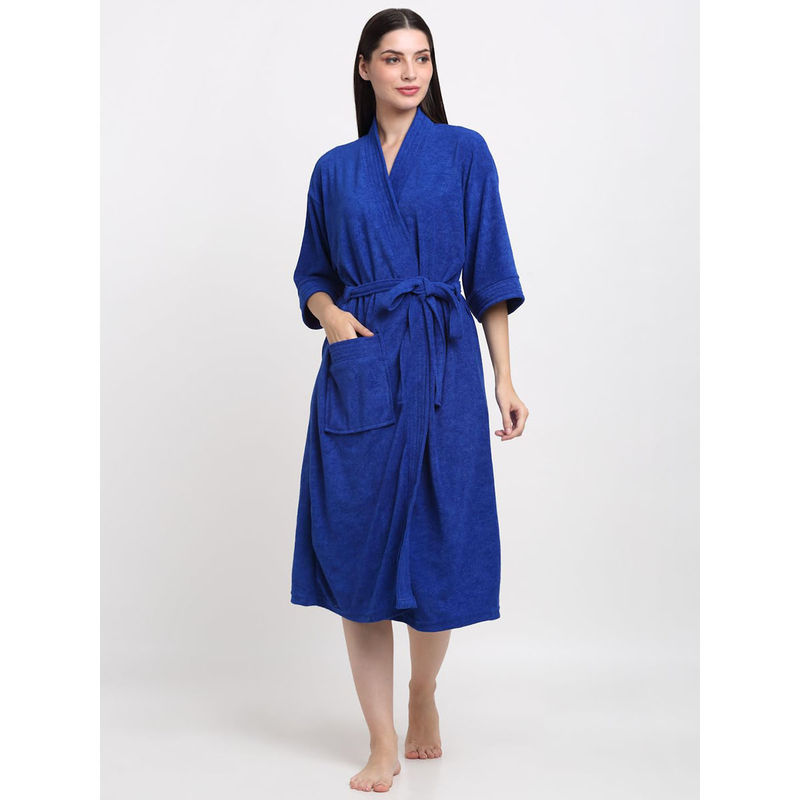 Buy Creeva Unisex Micro Terry Blue Soft and Lightweight Kimono Style ...
