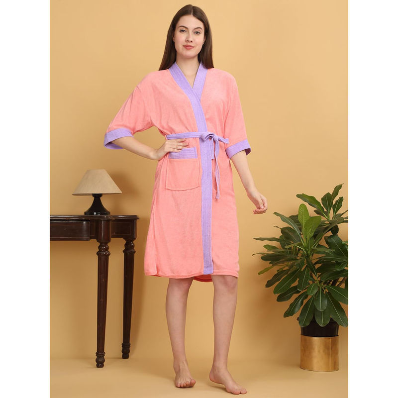 Buy Creeva Unisex Micro Terry Pink Soft and Lightweight Kimono Style ...