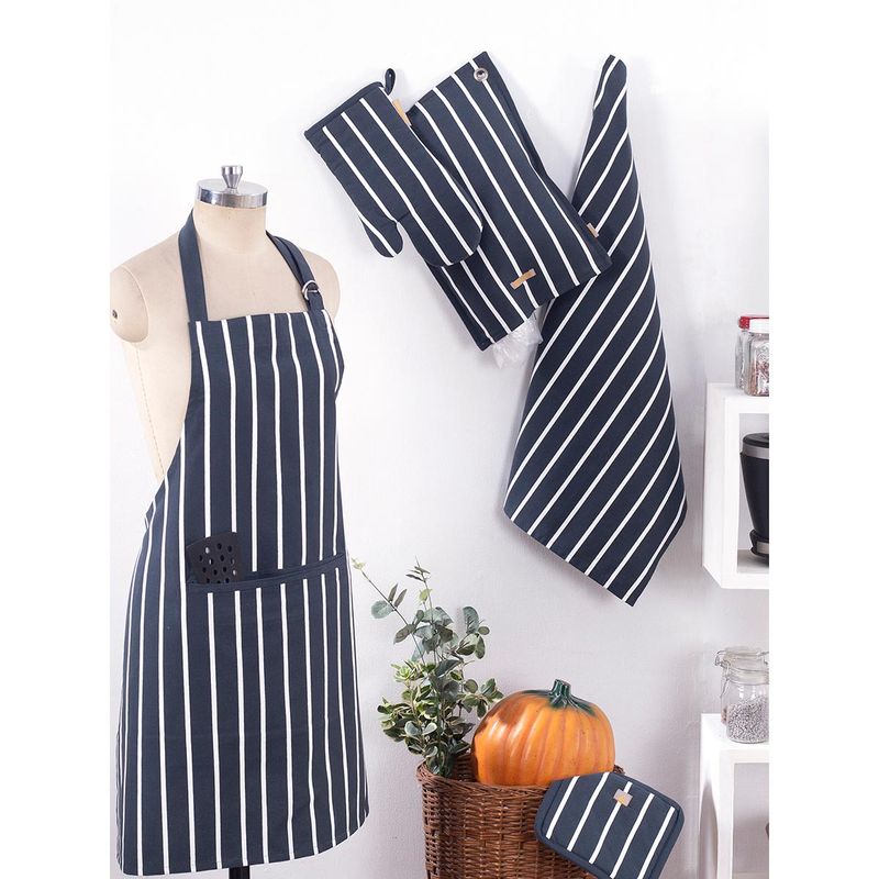 Buy Maspar Celtic Cotton Printed Dark Grey 5Pc Kitchen Set Online