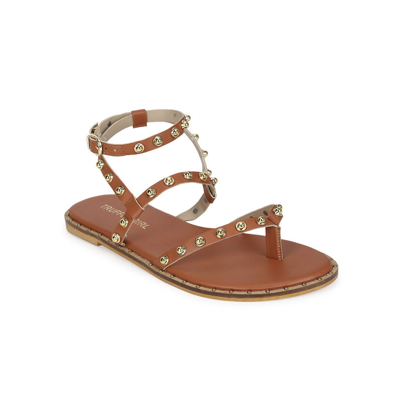 Truffle Collection Tan Embellished Flats: Buy Truffle Collection Tan ...