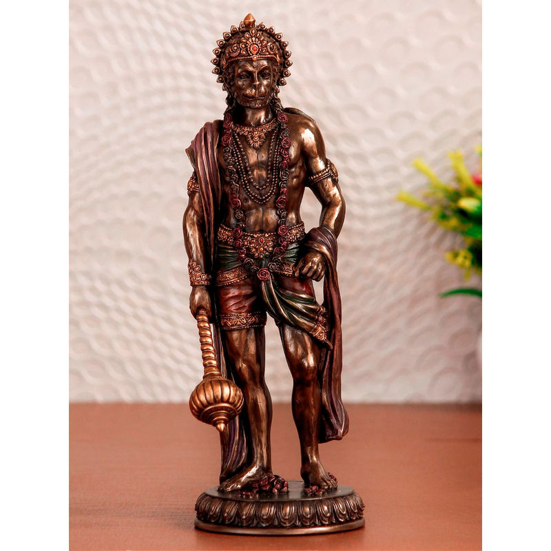 eCraftIndia Standing Lord Hanuman Idol with Mace Cold Cast Bronze Resin ...