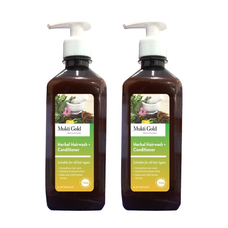 Buy Mukti Gold Herbal Hairwash Shampoo With Conditioner - Pack Of 2 Online