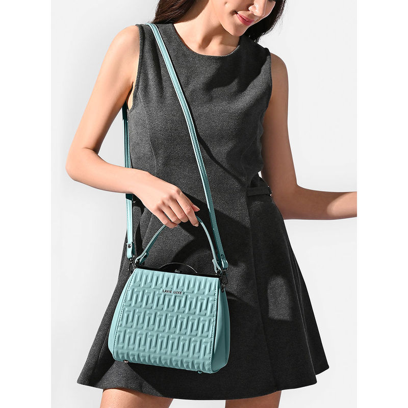 Buy Lavie Luxe Womens Fluffel Frame Green Satchel Bag (S) Online