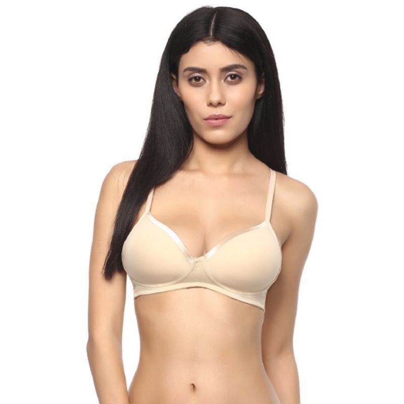 Buy SOIE Womens Non Wired Beige Cotton Bra (30B) Online