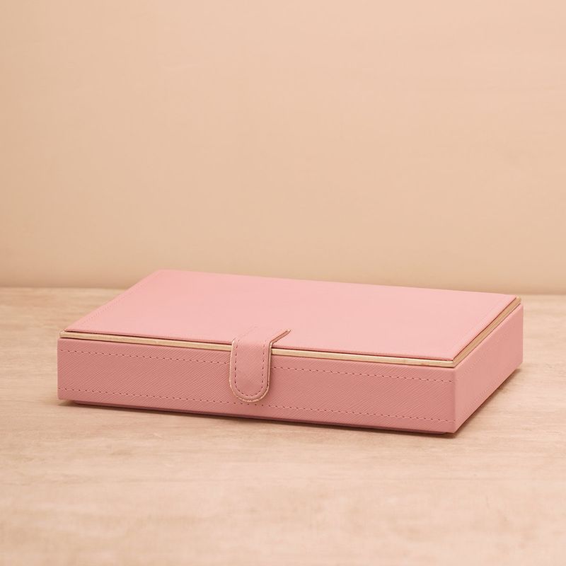 Buy Pure Home + Living Pink Faux Leather Jewellery Box Online