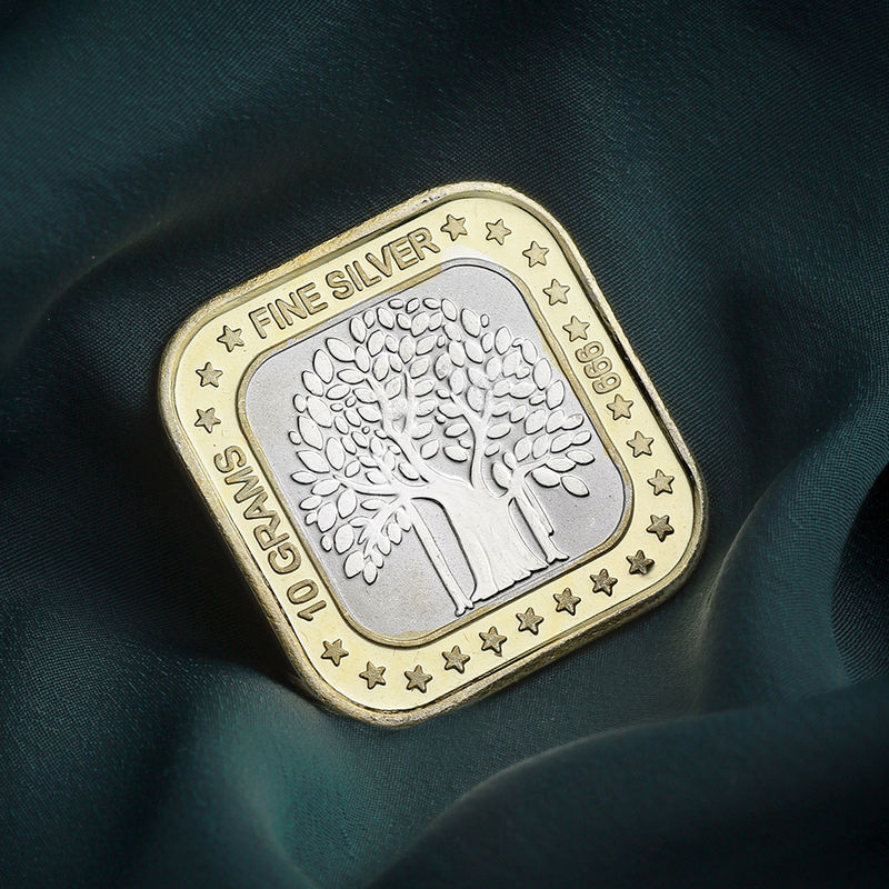 Buy PANASH Pure Silver Queen Square 999 Dual-Tone 10gm Coin Online