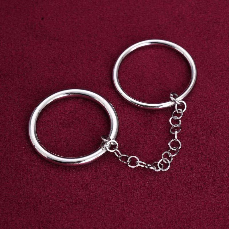 Buy Palmonas Silver Two Finger Chain Ring for Womens Online