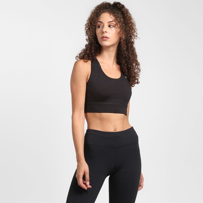Buy Reebok Re Bra Solid Black Running Bra Online