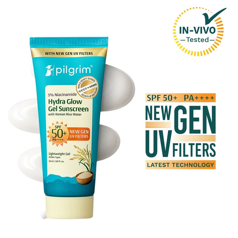 Buy Pilgrim 5% Niacinamide Hydra Glow Gel Sunscreen SPF 50+ PA++++ In ...