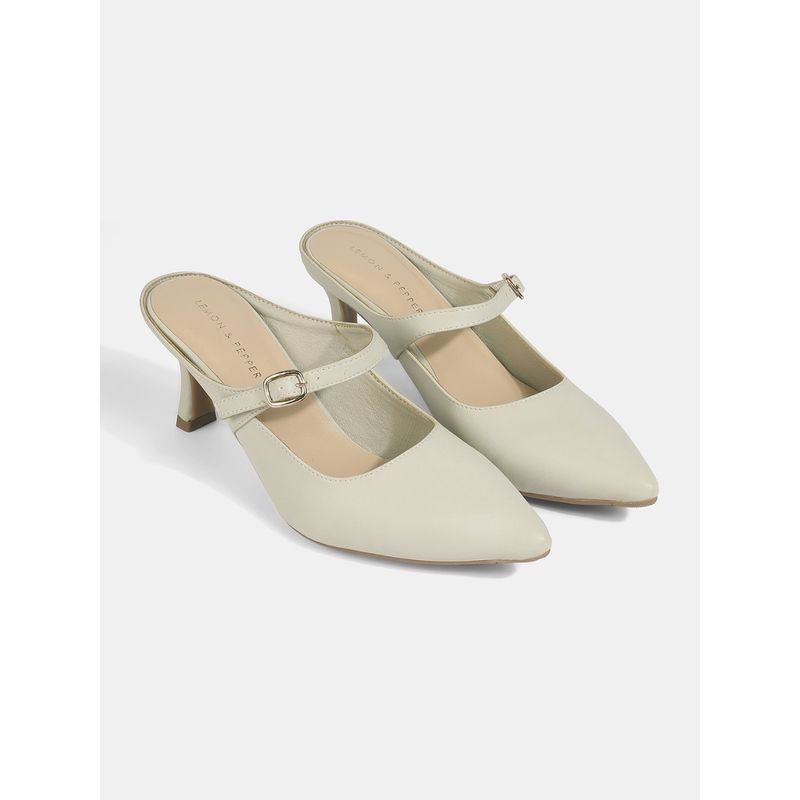 Buy Lemon & Pepper Women Green Casual Slip On Mules Heels Online