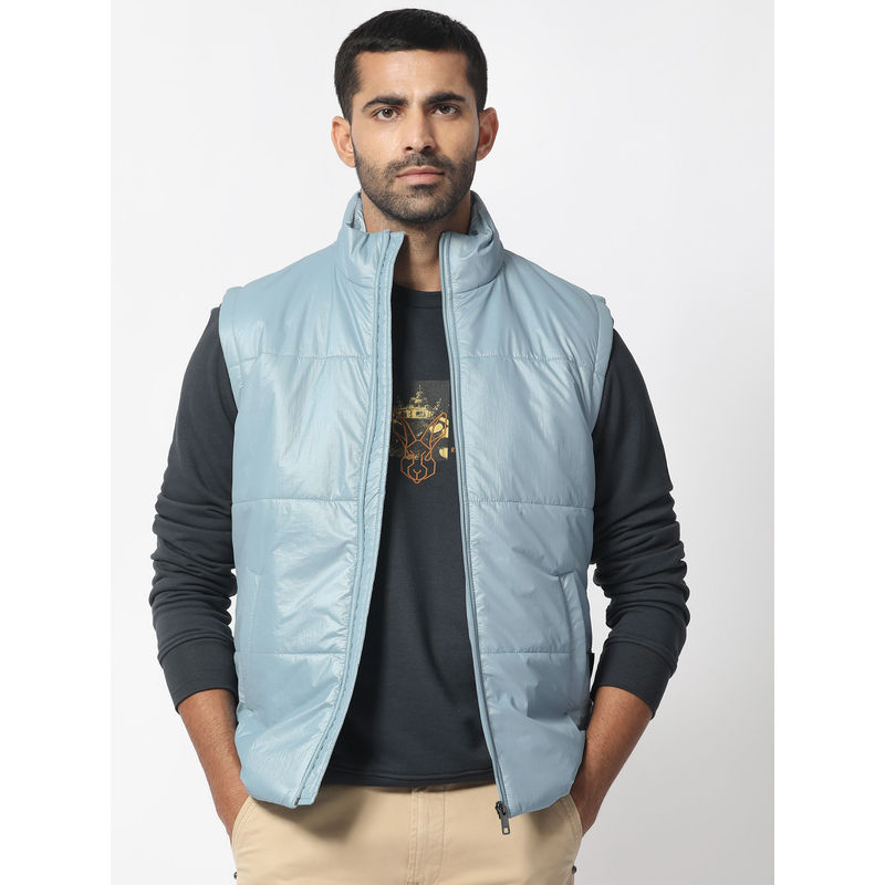 Buy Rare Rabbit Colson Light Blue Solid Jacket Online