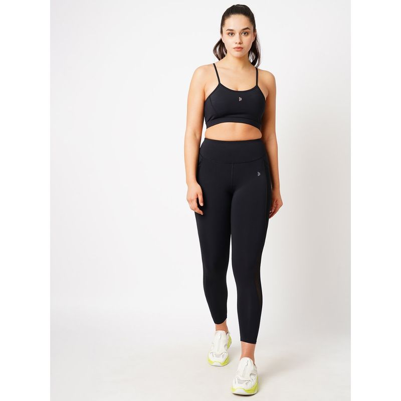 Buy BODD ACTIVE Core Black Performance Sports Bra with Tights (Set of 2 ...