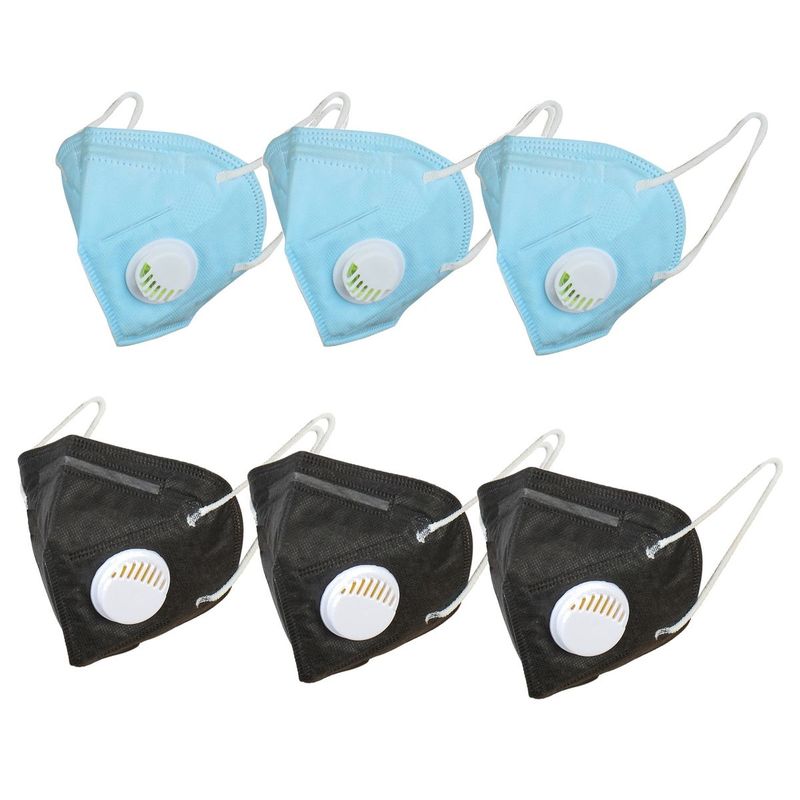 OOMPH Pack Of 6 Kn95/n95 Anti-pollution Reusable 5 Layer Mask Color ...
