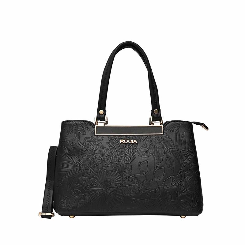 Buy ROCIA By Regal Black Women Textured Medium Handbag Online