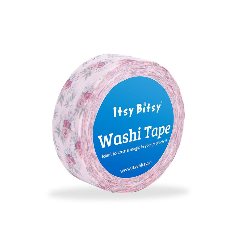 Buy Itsy Bitsy Washi Tape Rosy Fleur 15mm x 10Mtr 1 Roll Online