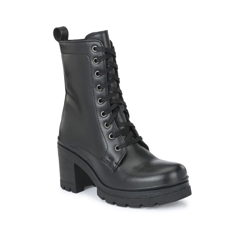 Delize Black Solid Women's Derby Boots: Buy Delize Black Solid Women's ...