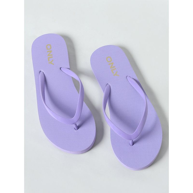 Buy ONLY Women Printed Purple Flip Flop Online