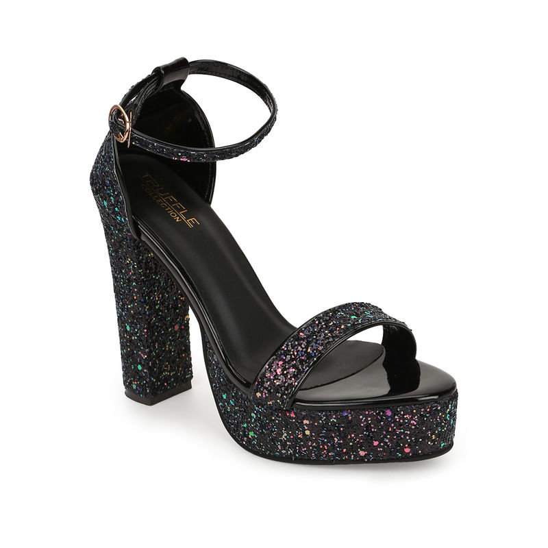 Truffle Collection Black Embellished Heels: Buy Truffle Collection ...