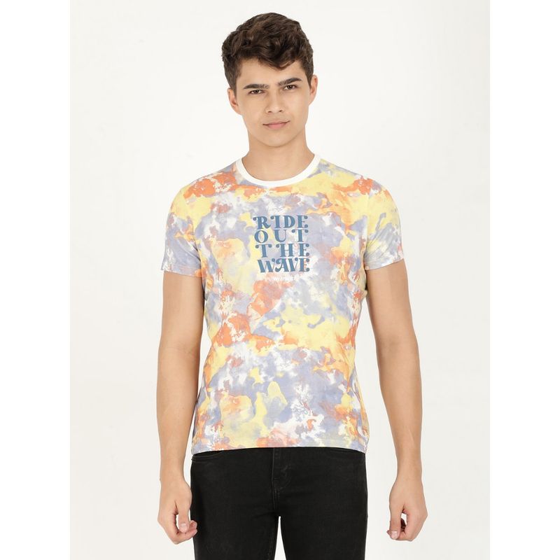 Buy Wrangler Men Tie and Dye Multicolour T-Shirt (Regular) Online
