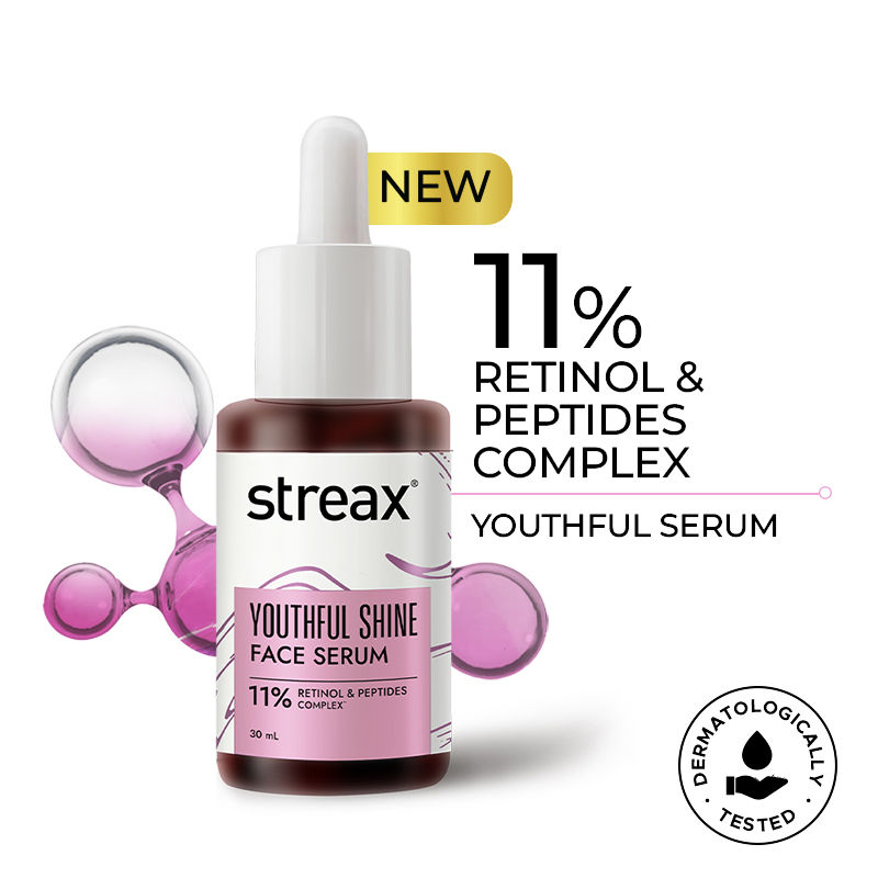 Buy Streax Youthful Shine Face Serum With 11% Retinol Peptide Complex ...