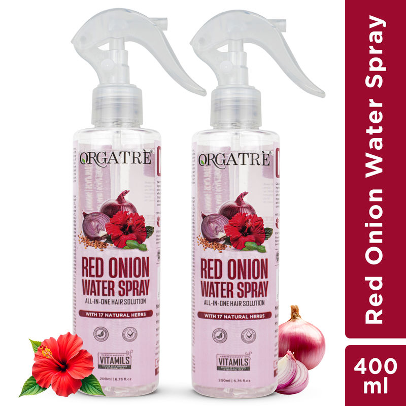 Buy Orgatre Red Onion Water Spray With 17 Natural Herbs - Pack Of 2 Online