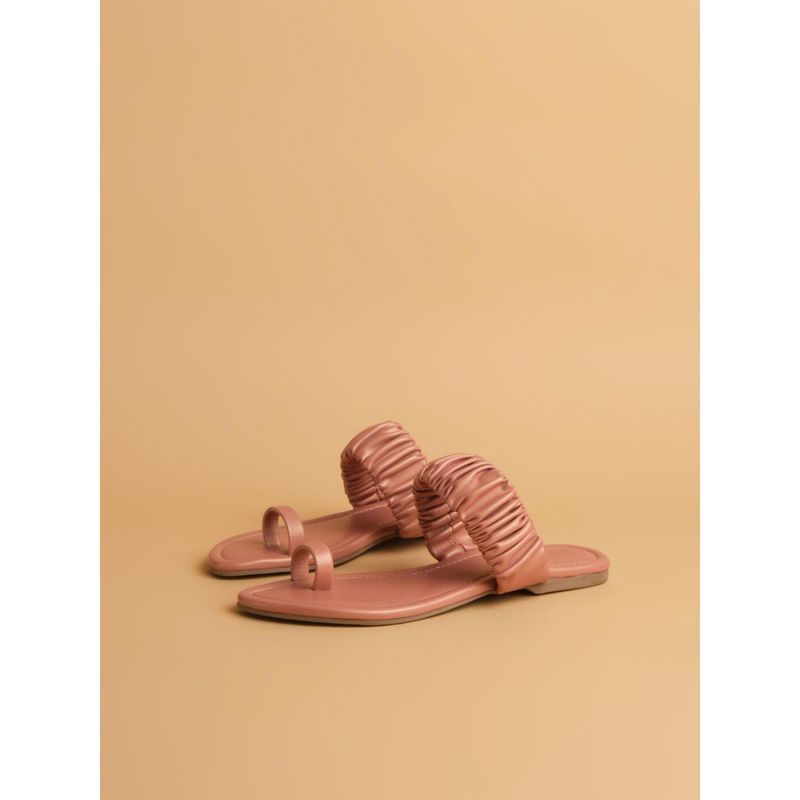 Buy Eridani Ruffled Peach Alma Flats Online