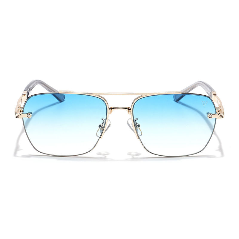 Buy Voyage Unisex Gold Frame Blue Lens Color Wayfarer Sunglass (52) Online