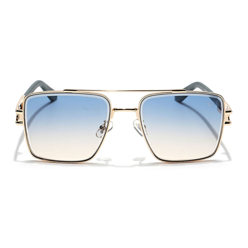 Buy Voyage Unisex Gold Frame Blue Lens Color Wayfarer Sunglass (52) Online