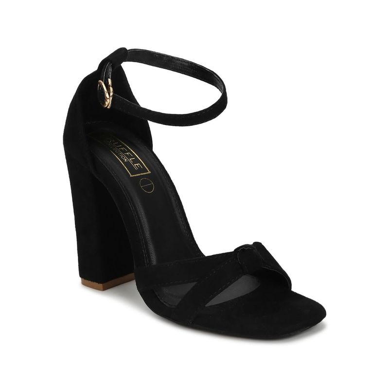 Buy Truffle Collection Black Solid Heels Online